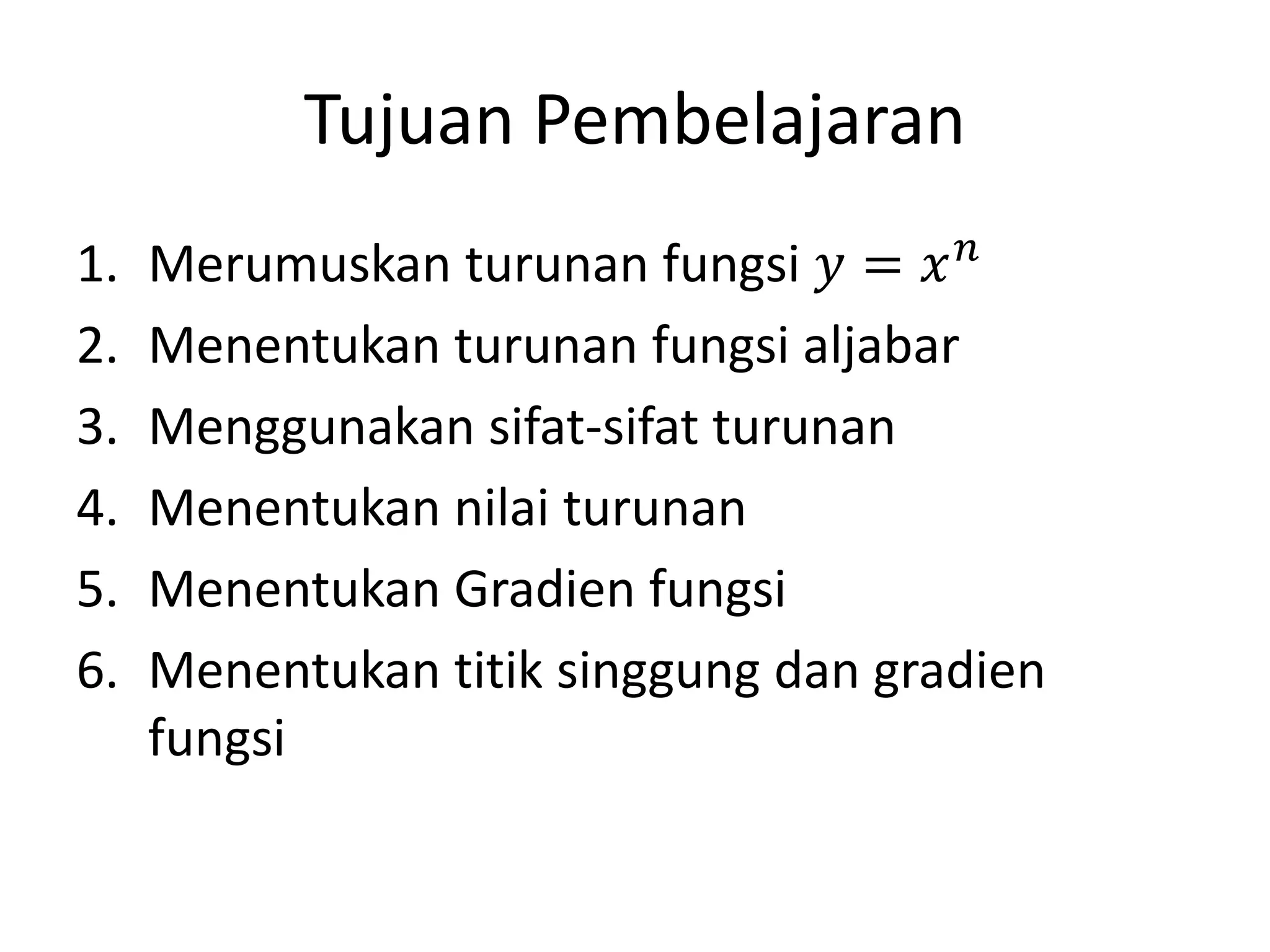 Turunan fungsi aljabar | PPTX