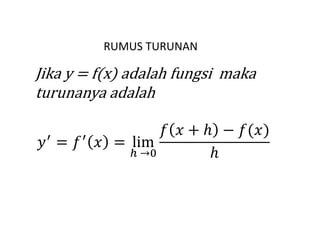 Turunan fungsi aljabar | PPTX