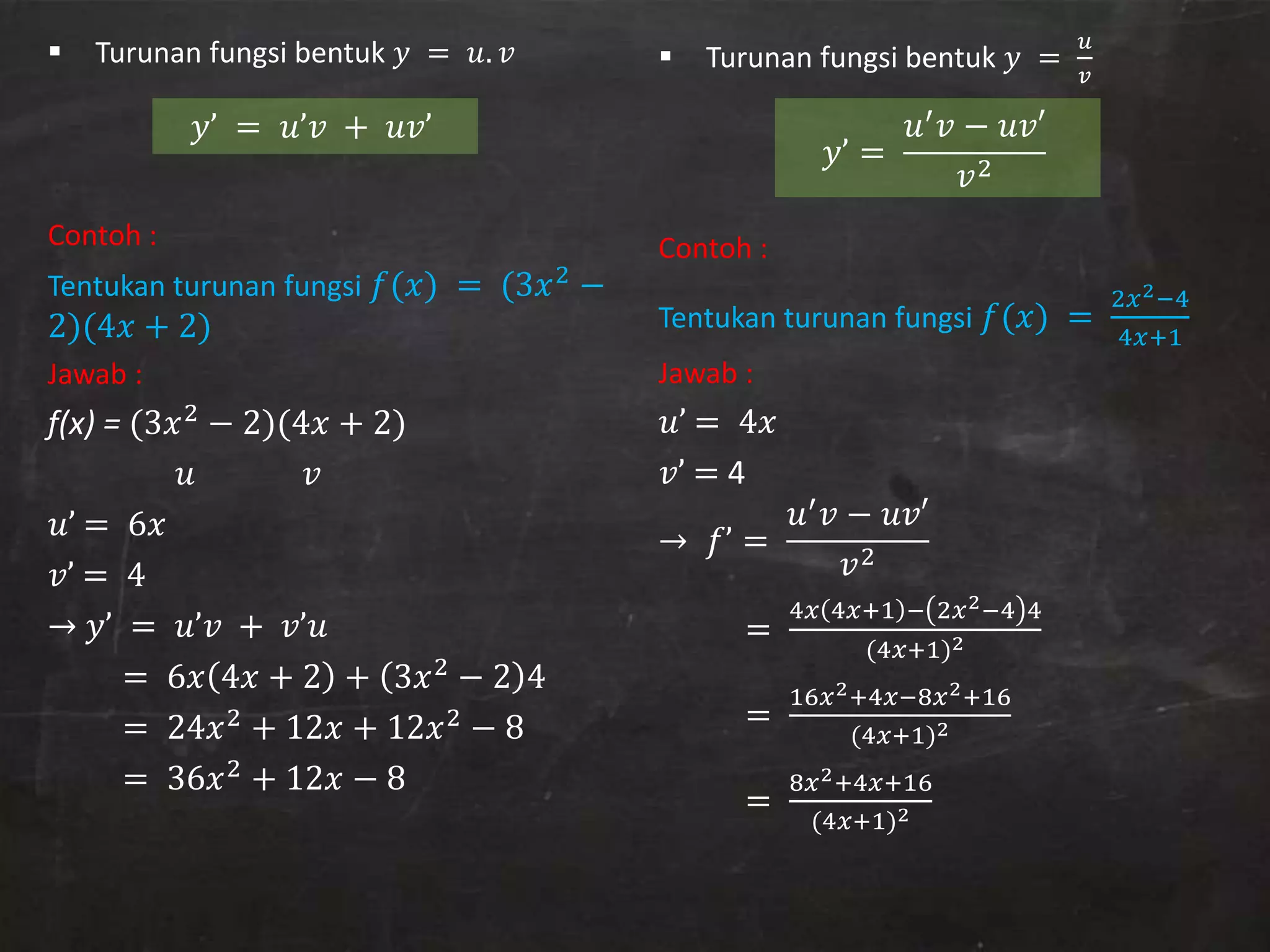 Turunan Fungsi Aljabar | PPTX
