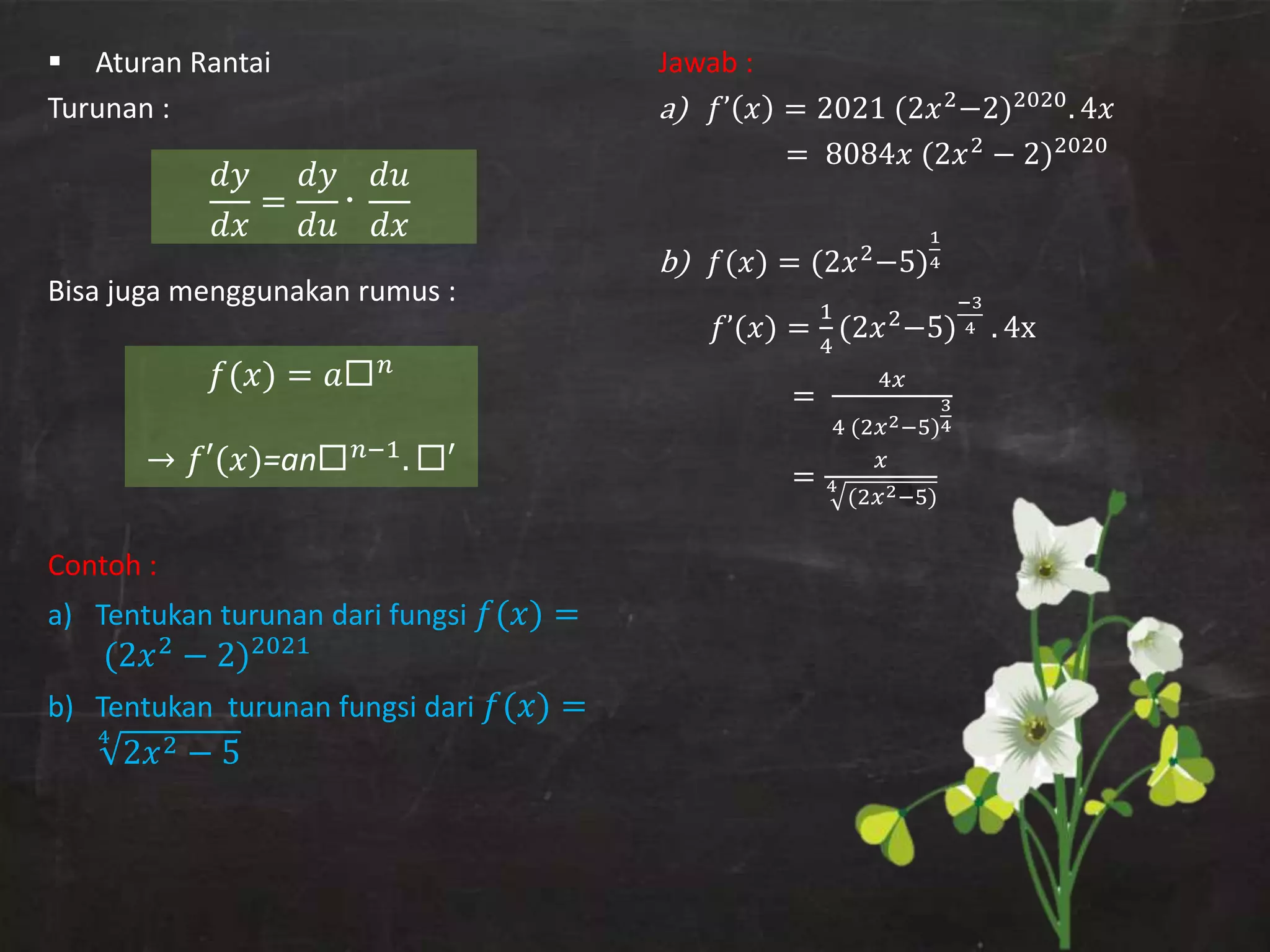 Turunan Fungsi Aljabar | PPTX