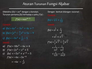 Turunan Fungsi Aljabar | PPTX