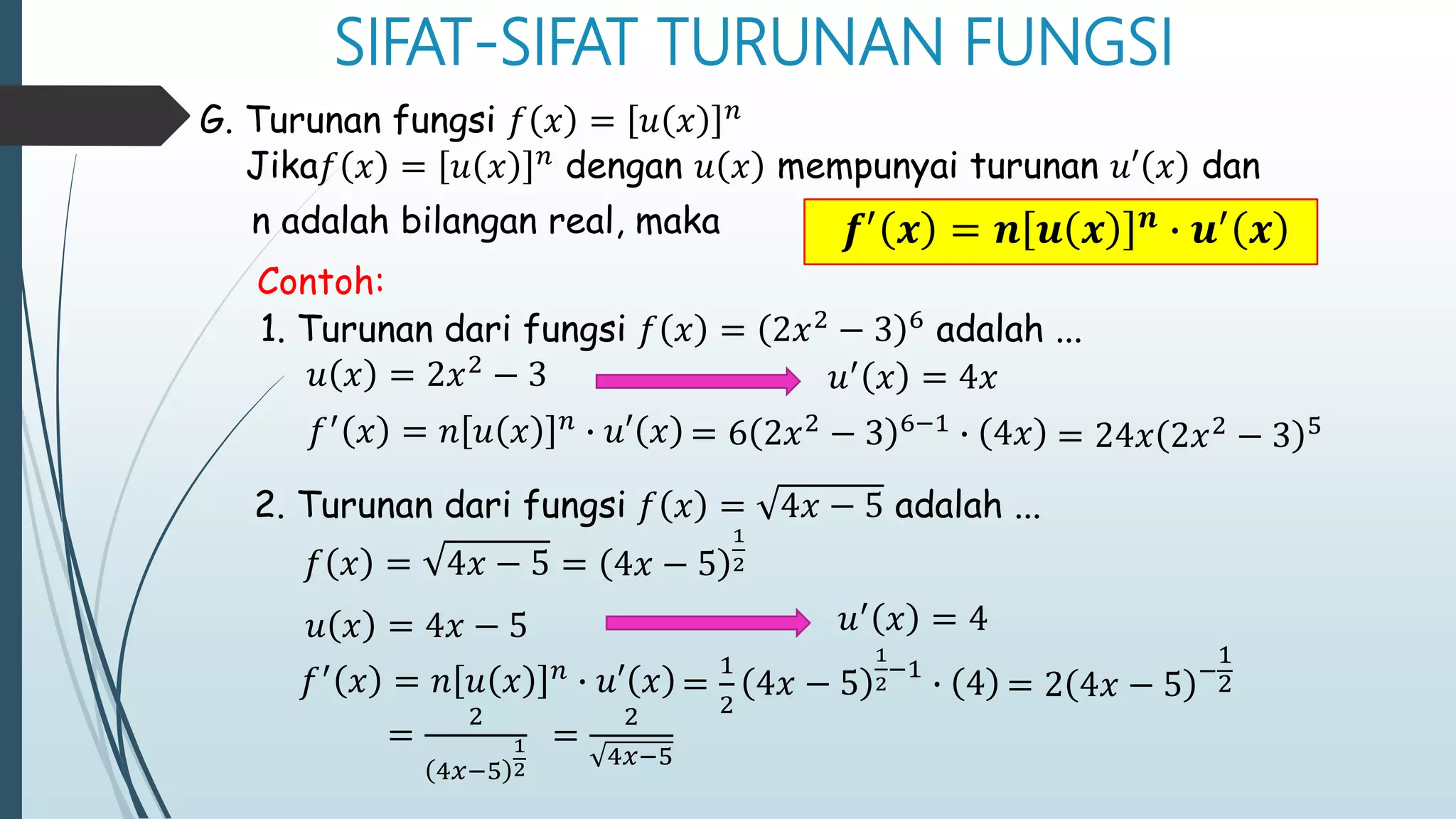 Turunan fungsi aljabar 2 | PPT