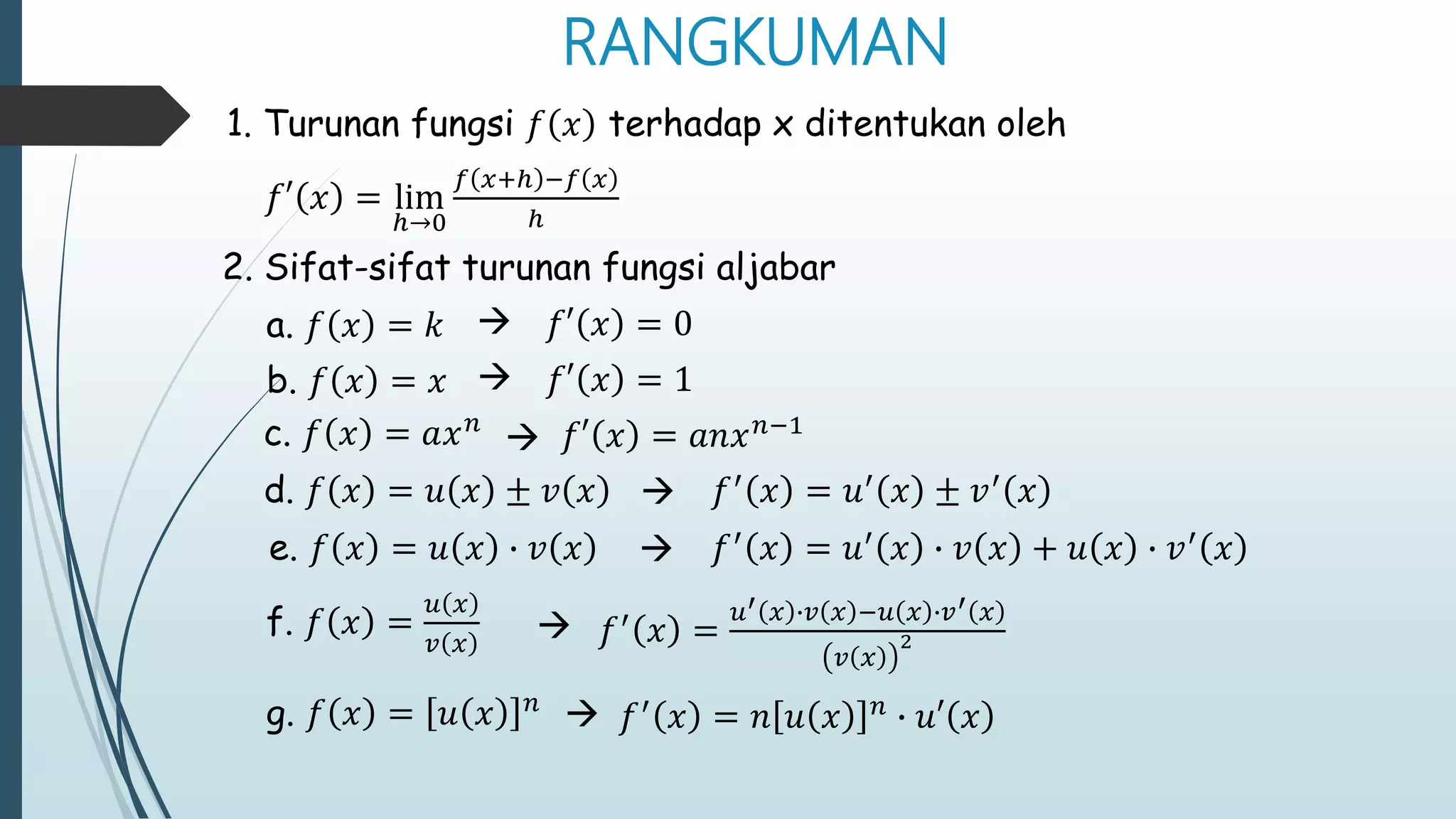 Turunan fungsi aljabar 2 | PPT