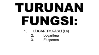 TURUNAN FUNGSI logaritma Natural Materi Kelas XII | PPTX