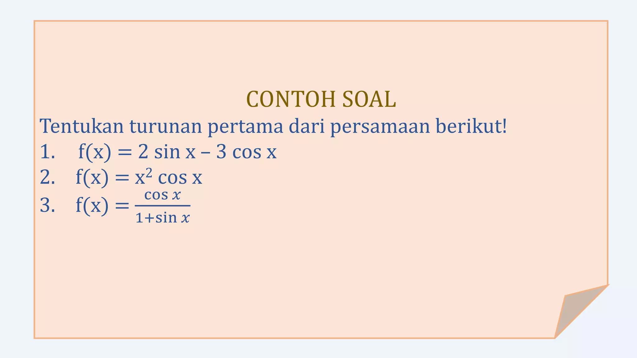 Turunan fungsi trigonometri | PPTX