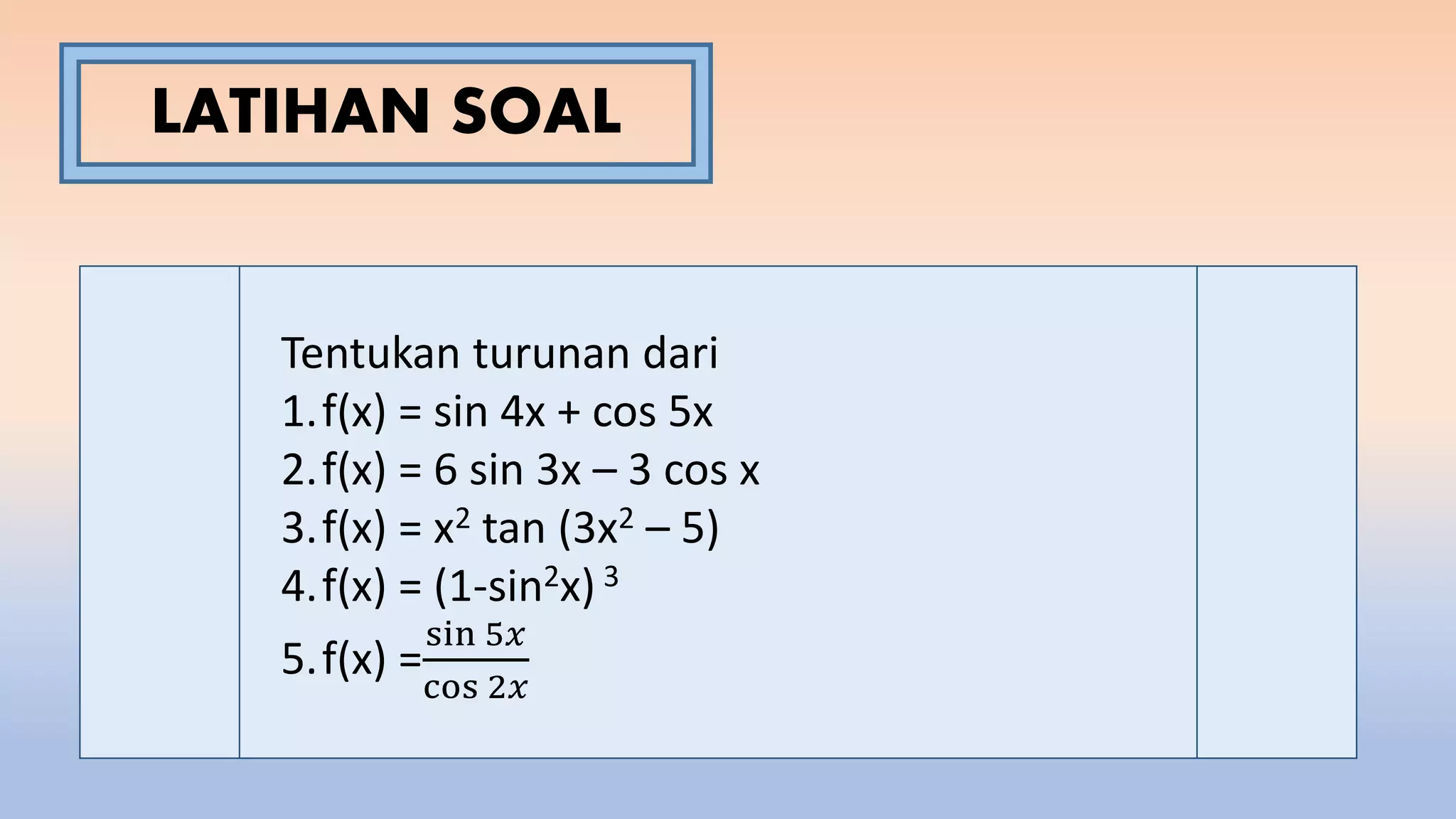 Turunan fungsi trigonometri | PPTX