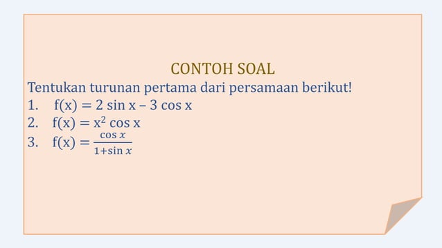 Turunan fungsi trigonometri | PPTX