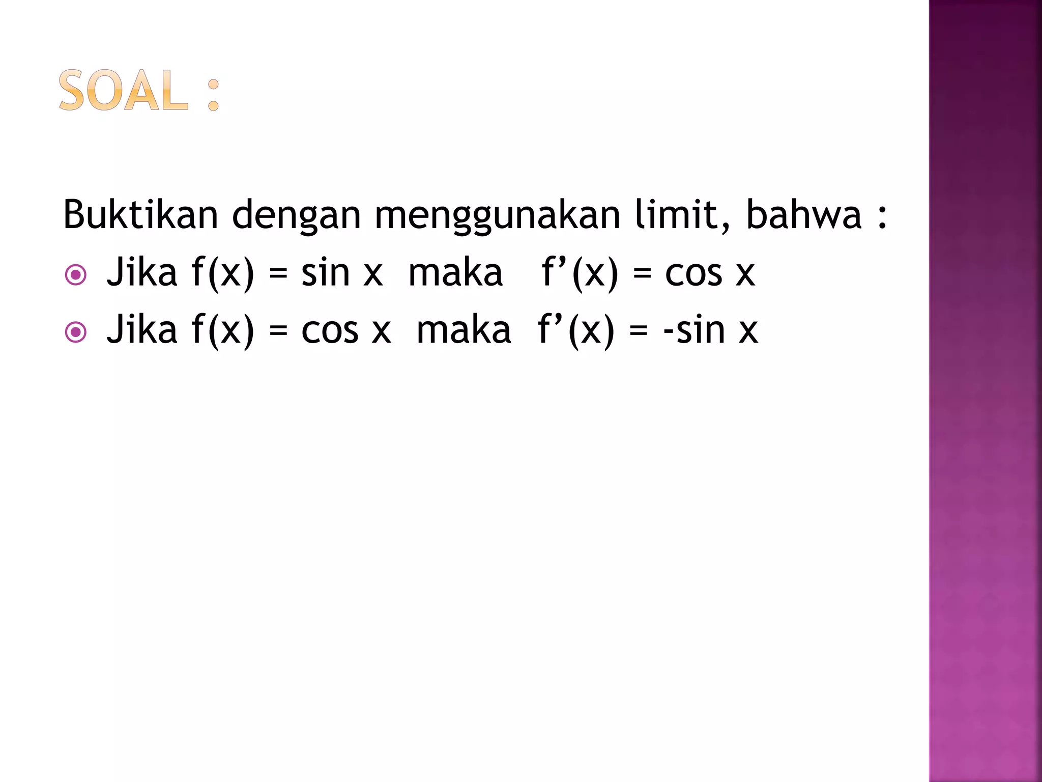 Turunan Fungsi Trigonometri | PPTX