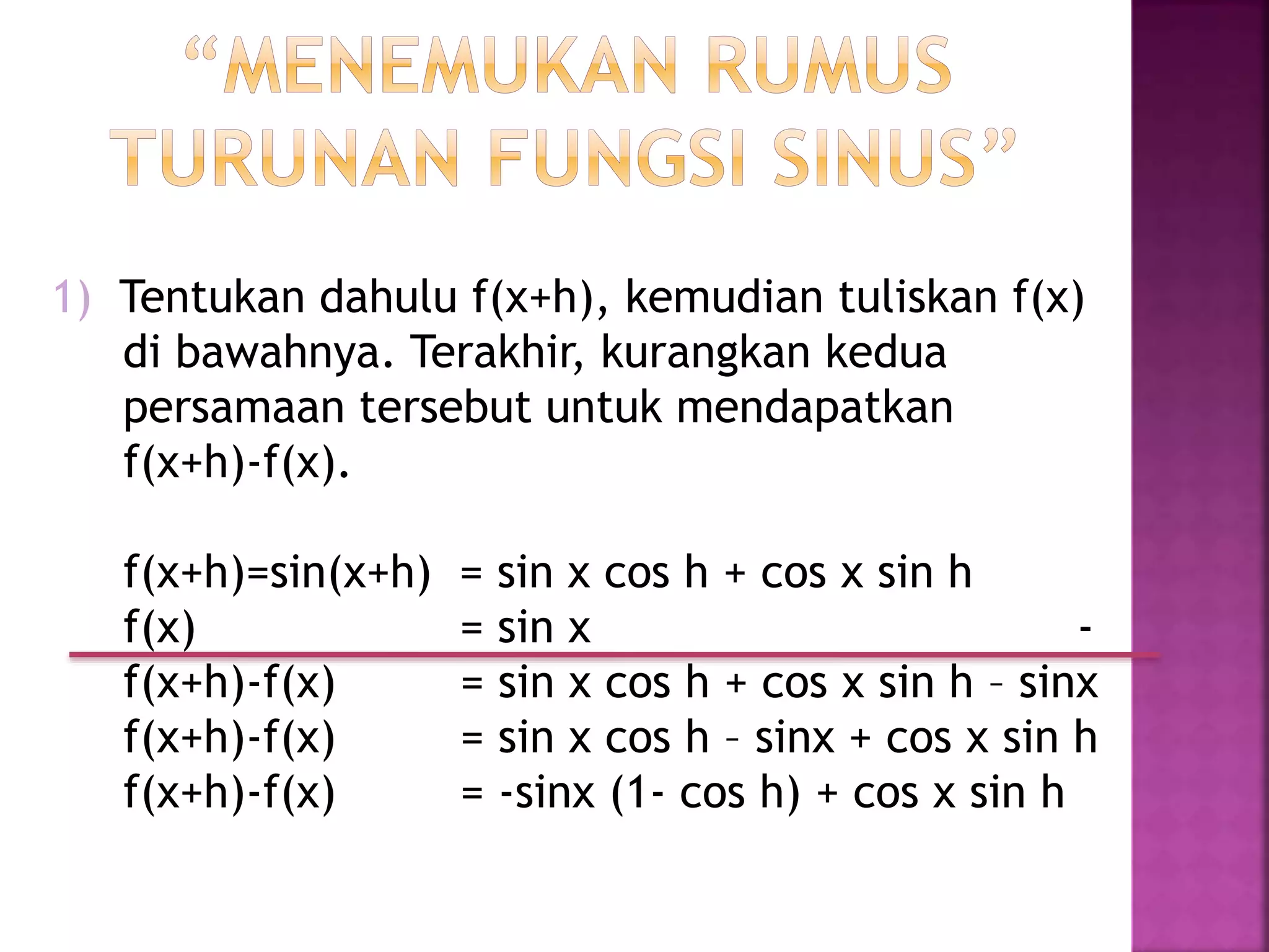 Turunan Fungsi Trigonometri | PPTX