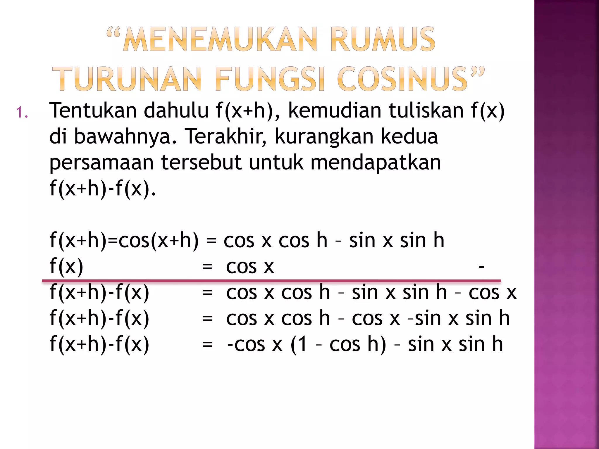 Turunan Fungsi Trigonometri | PPTX