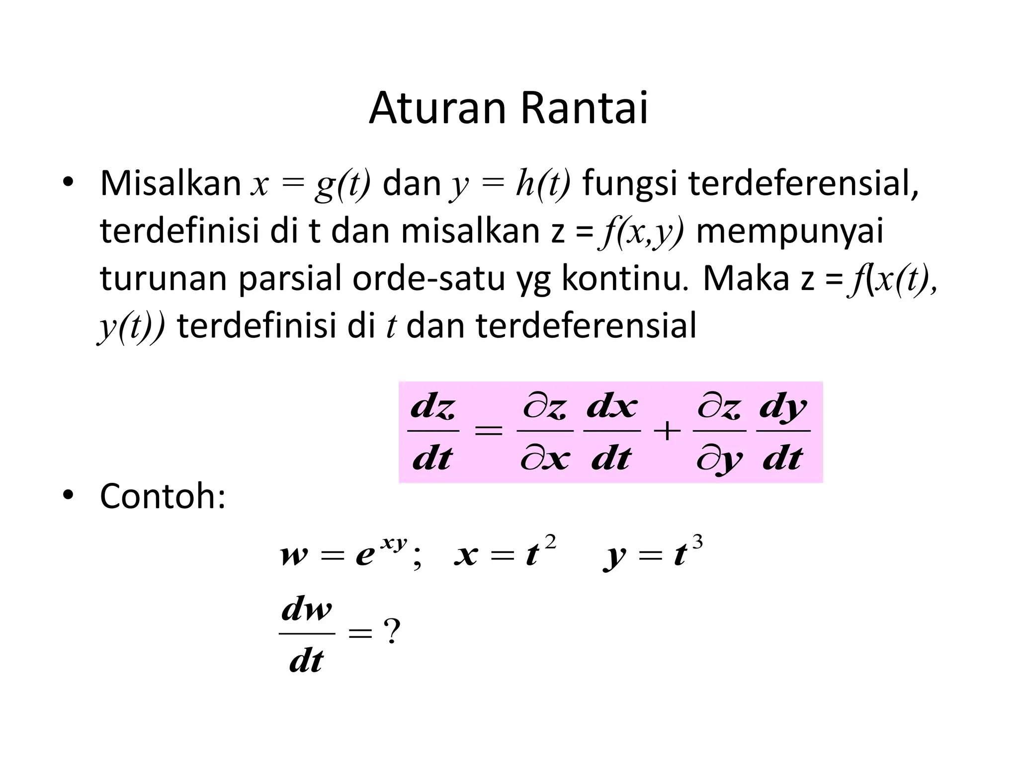 Ringkasan Materi Turunan Parsial Matematika | PDF