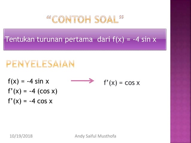 Turunan Trigonometri (sin, cos, tan) | PPTX