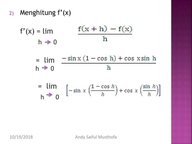 Turunan Trigonometri (sin, cos, tan) | PPTX