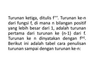 Turunan Tingkat Tinggi.ppt