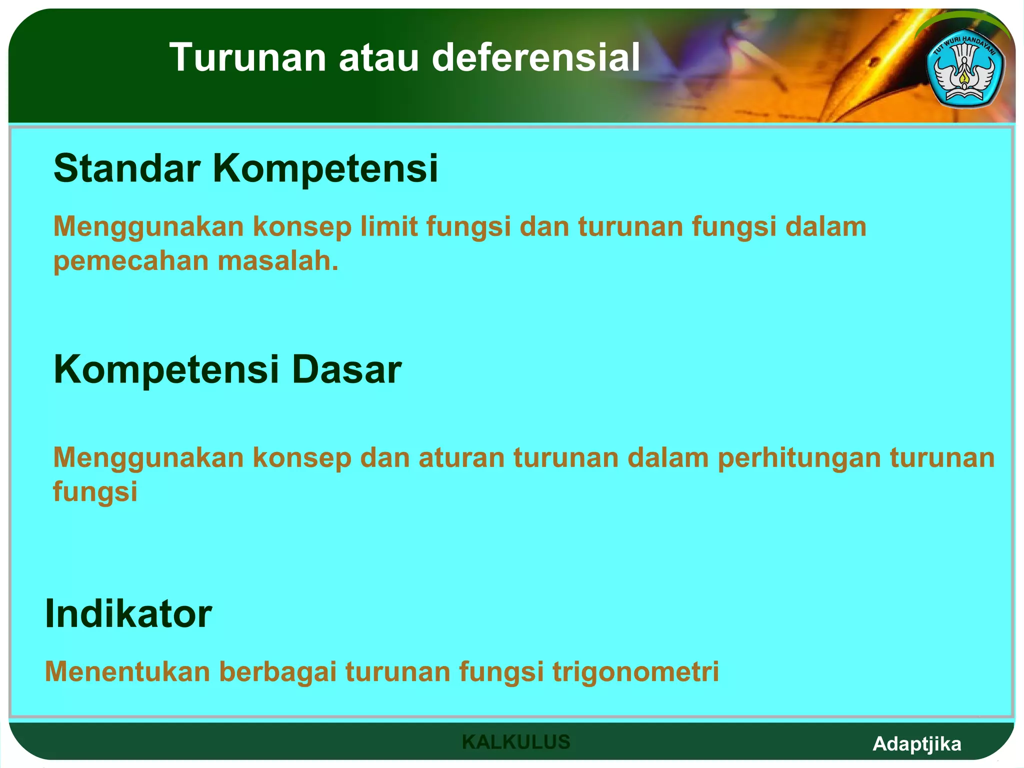 Turunan trigonometri | PPT
