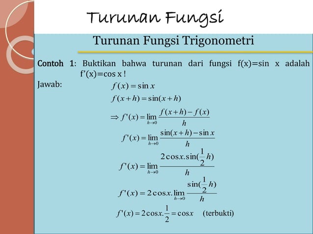 Materi Turunan | PPTX