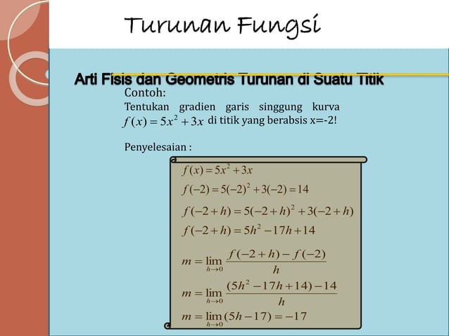 Materi Turunan | PPTX