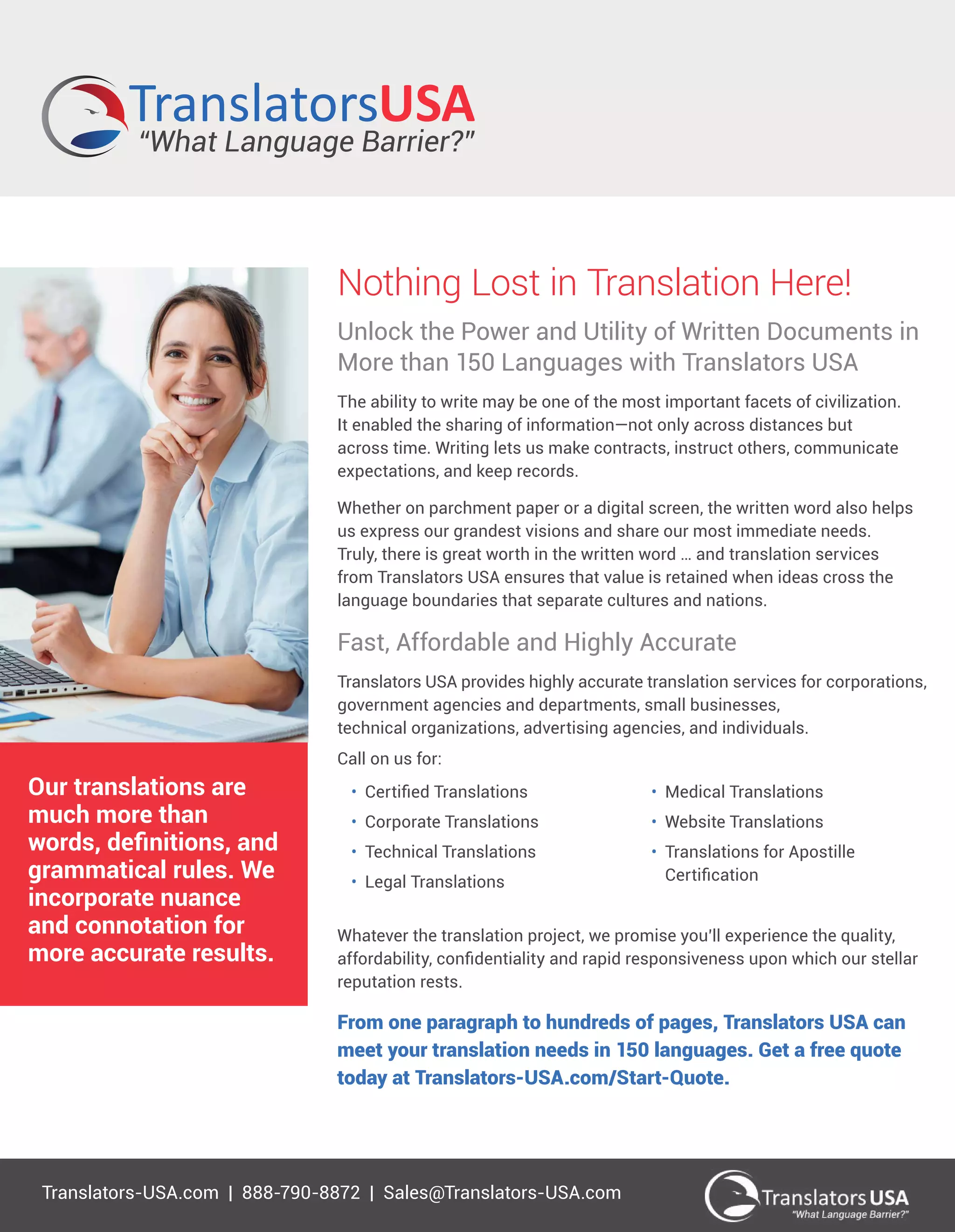 Translators USA, LLC - Translation Services | PDF