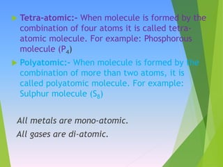 Atoms and Molecules Ncert 9th | PPTX