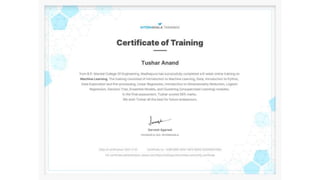 Machine Learning Internship Presentation | PPTX