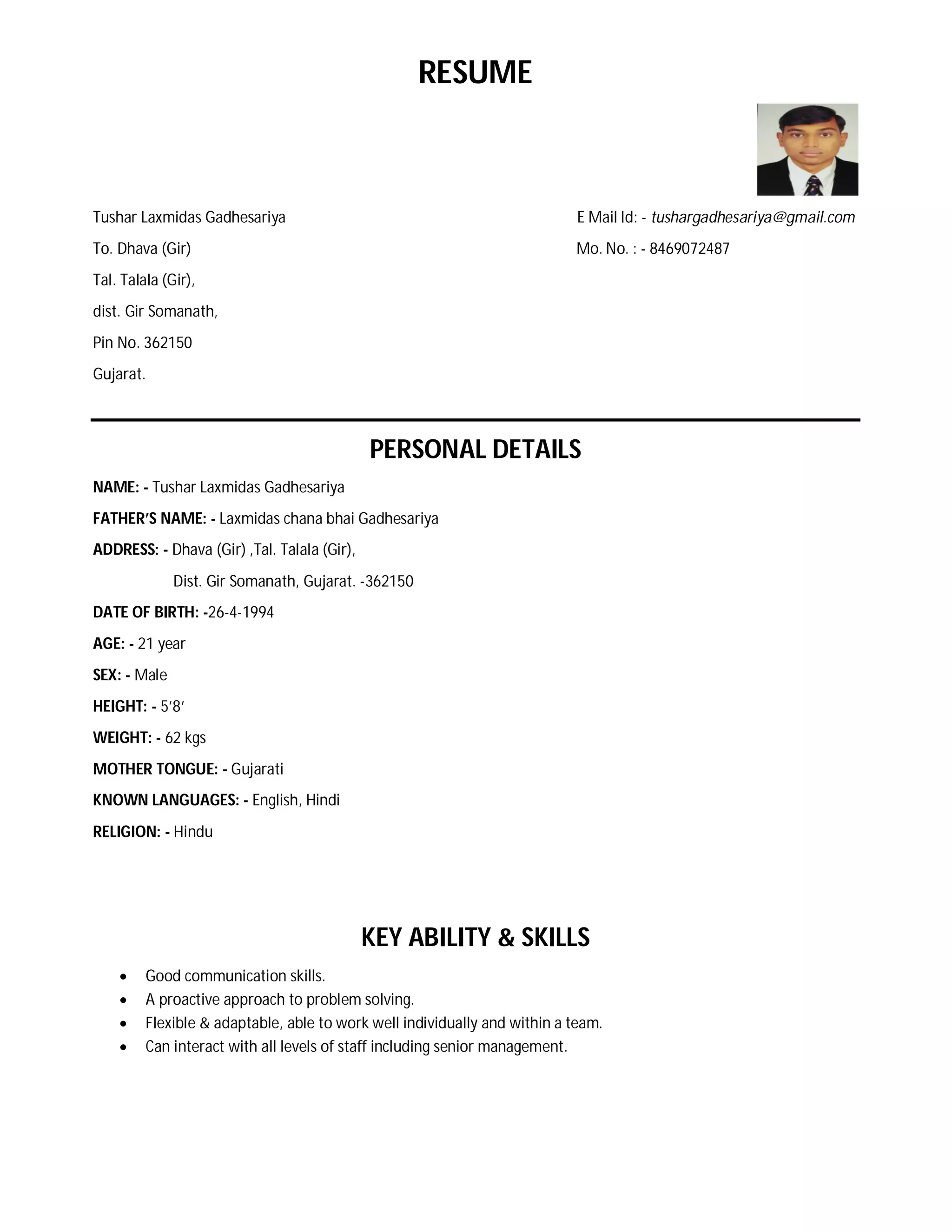 Tushar Resume | PDF