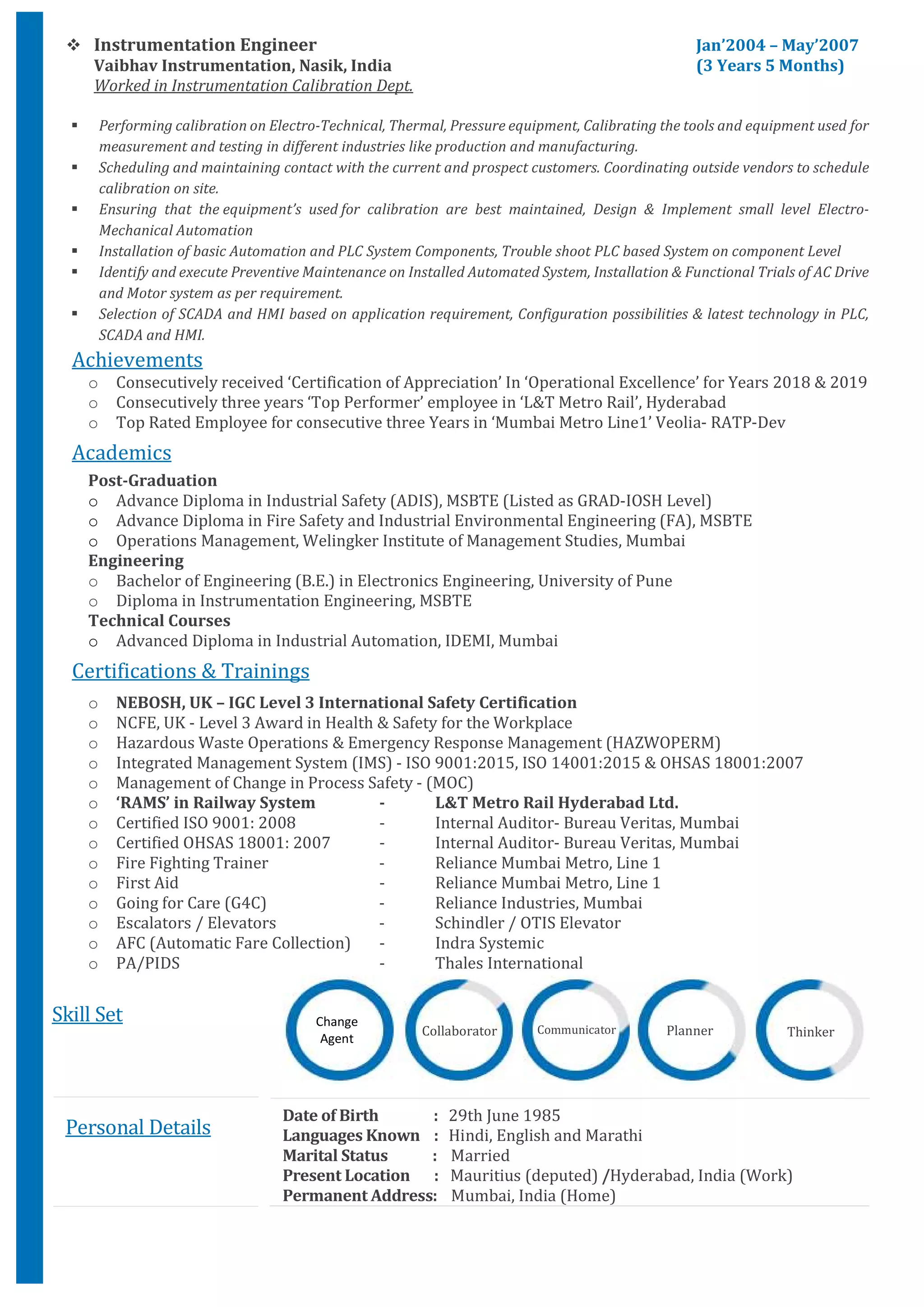 Tushar Mogare_Metro & Light Railway Professional_Resume_Jan 2020 | PDF