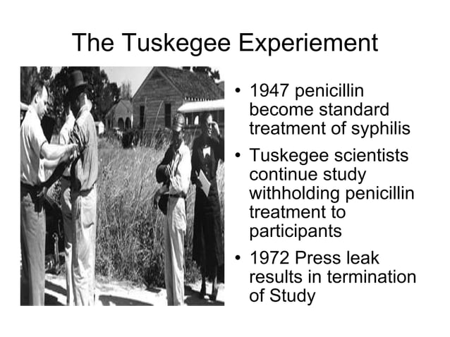 Tuskegee experiement power point | PPT | Sexual Health | Diseases and ...