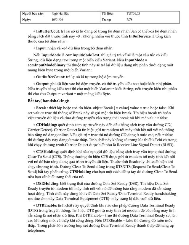 Tut01.03.Pvn.Nohb.Giao Tiep Qua Cong Rs232 | PDF