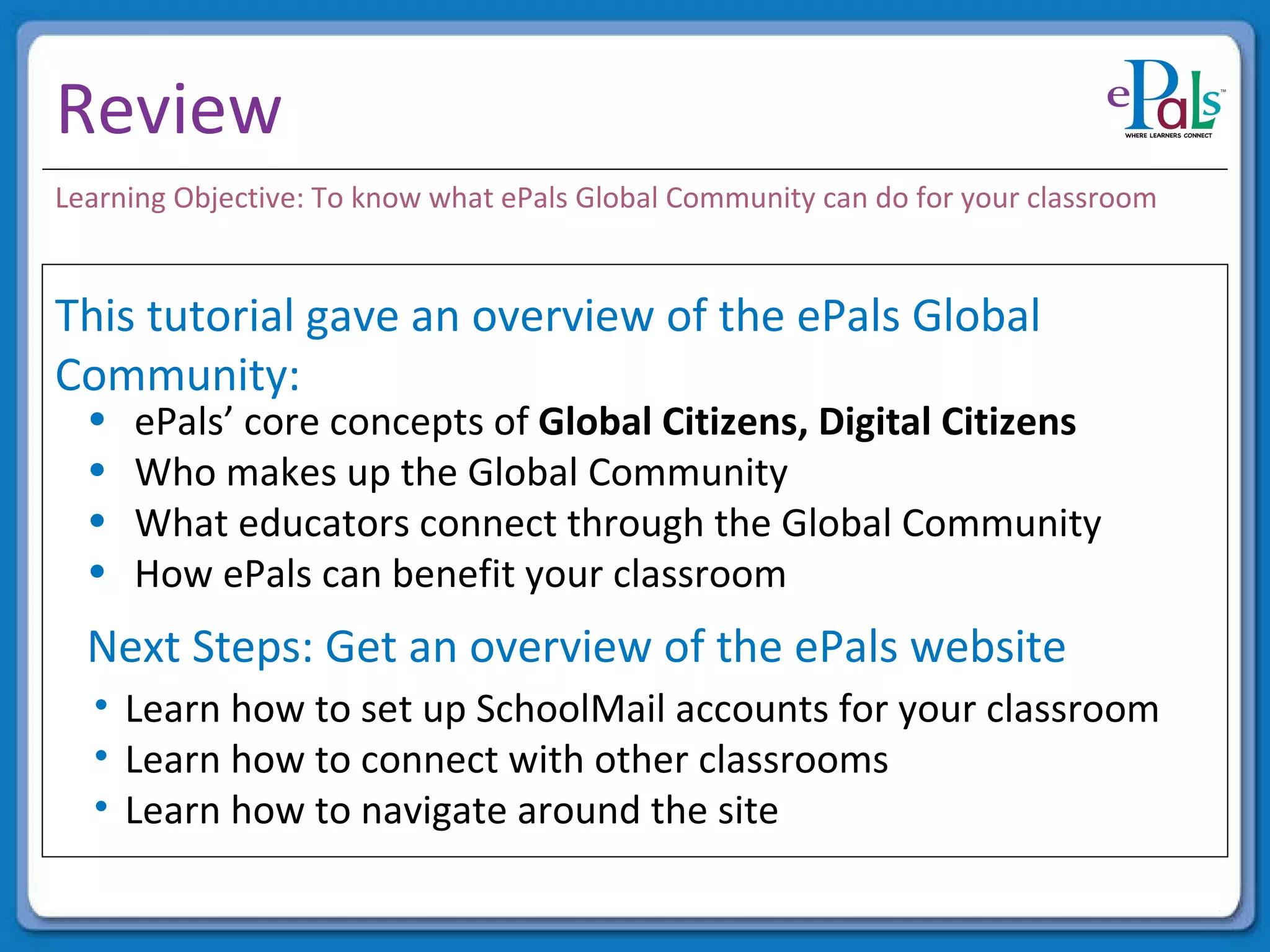 Introduction to the ePals GlobalCommunity | PPT