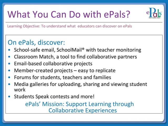 Introduction to the ePals GlobalCommunity | PPT | Education