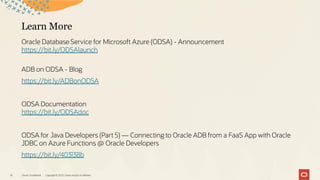 Oracle CloudWorld 2023 - Multi-cloud App Dev for Java Devs with Microsoft Azure and OCI | PDF ...