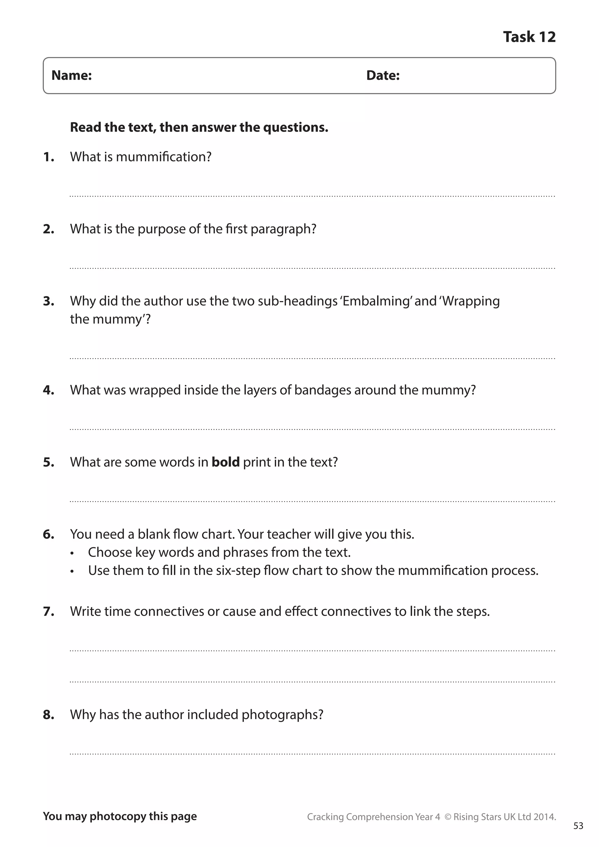 Tutankhamun differentiated-reading-comprehension-activity | PDF