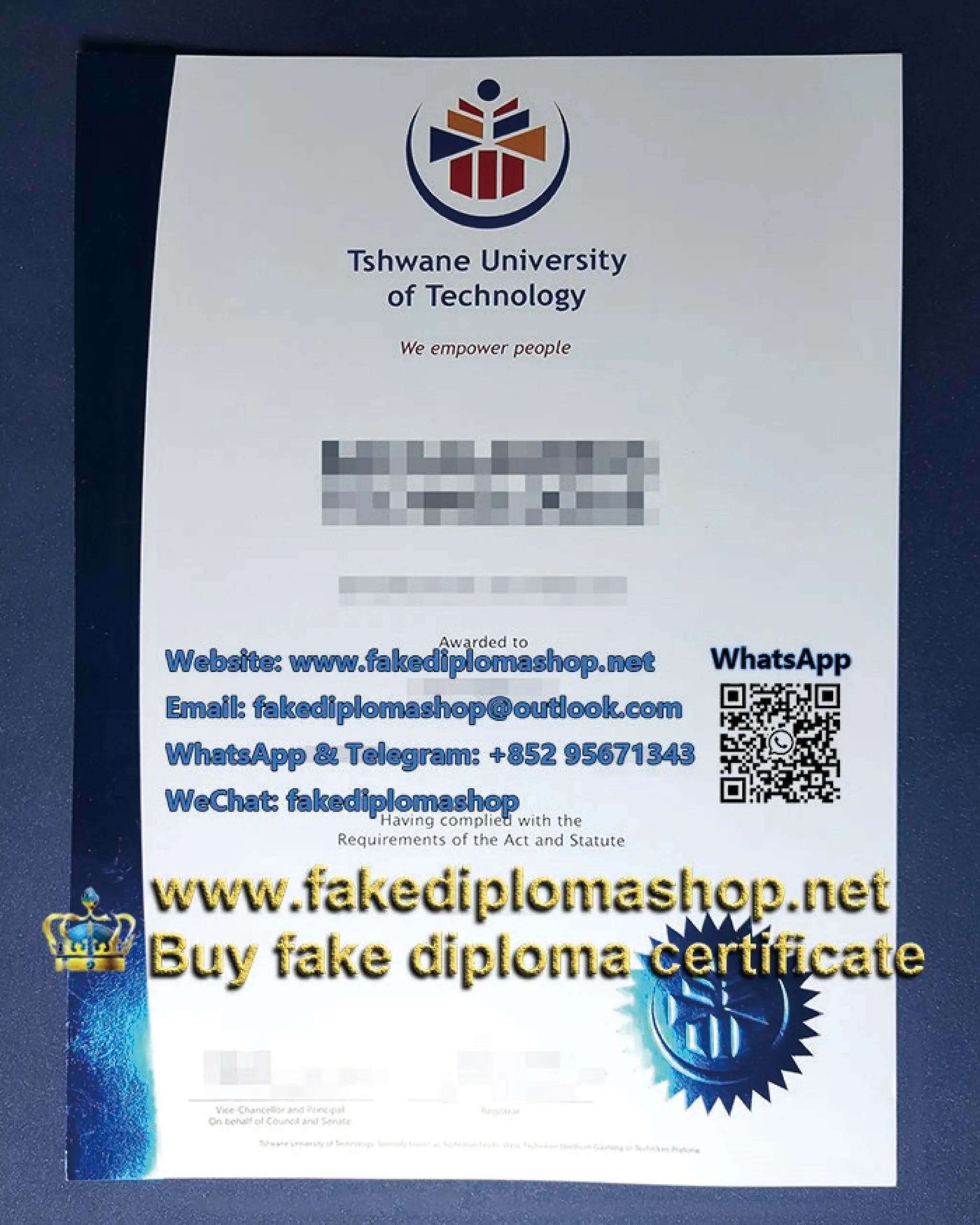 TUT diploma, Tshwane University of Technology diploma | PDF