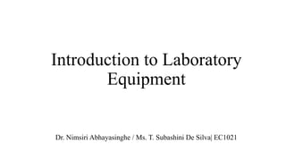 Tute 01 - Introduction to Laboratory Equipment.pptx | Free Download