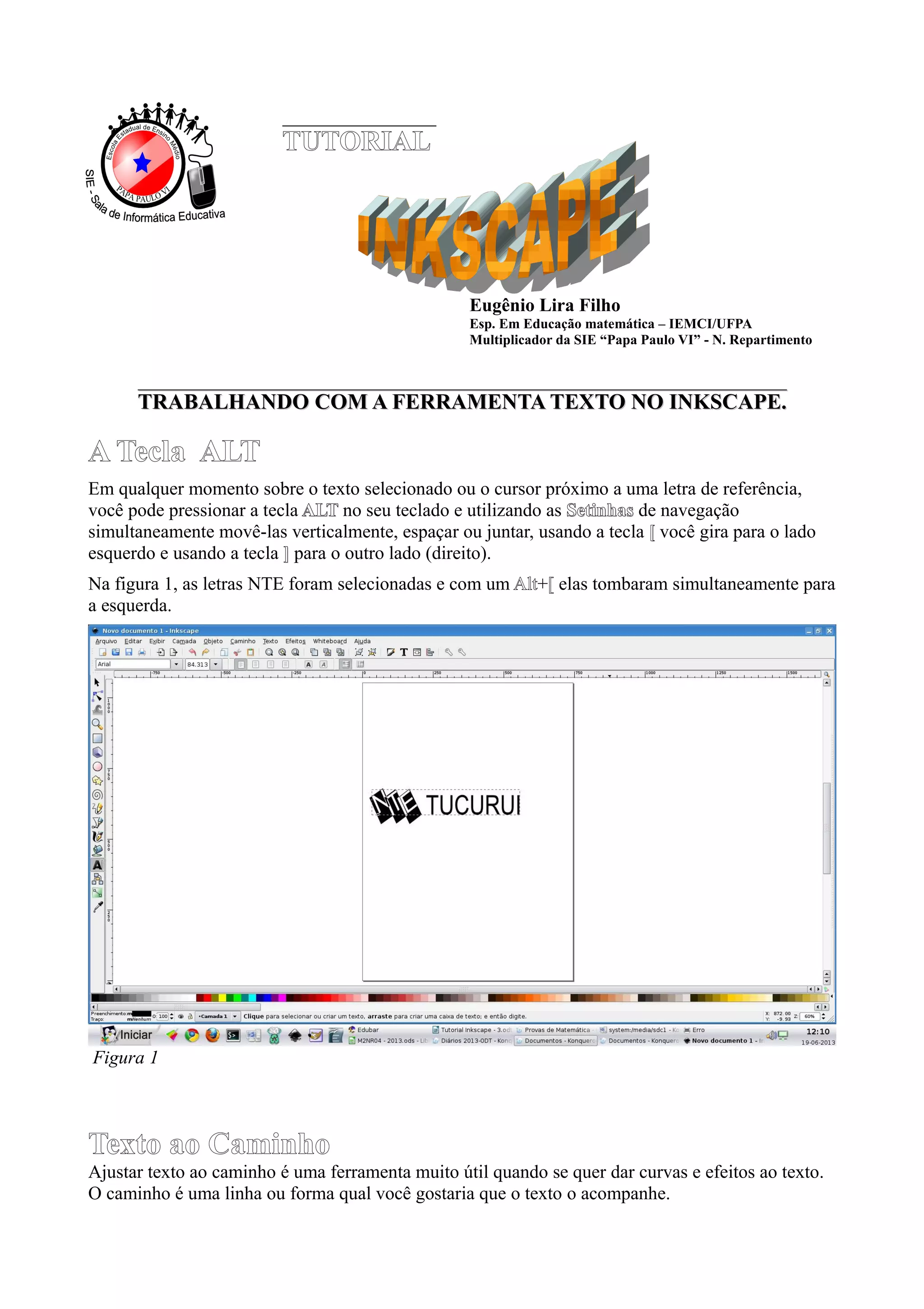 Tutorial do Inkscape: Ferramenta Texto | PDF