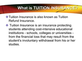 Tution insurance by neetu | PPTX