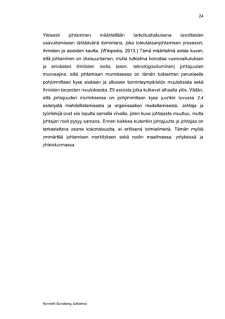 Johtajuuden murros ja Suomi - Pintaraapaisu suomalaiseen johtajuuteen | DOCX