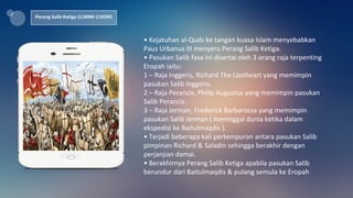 ciri ciri zaman pertengahan di Eropah khasnya berkaitan dengan Perang Salib | PPT
