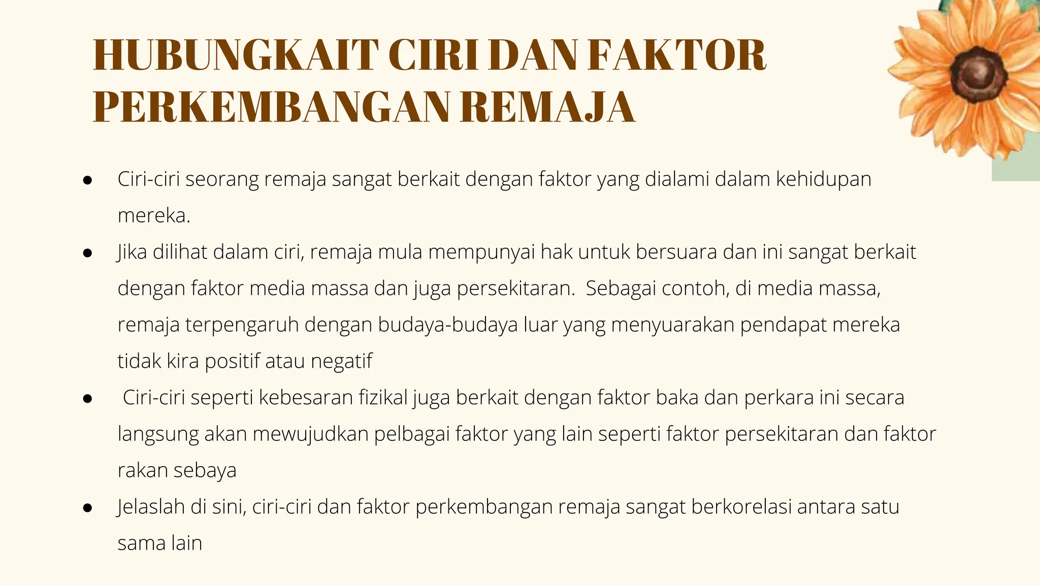 TUTORIAL PBKK3023 Faktor yang mempengaruhi perkembangan remaja | PPT