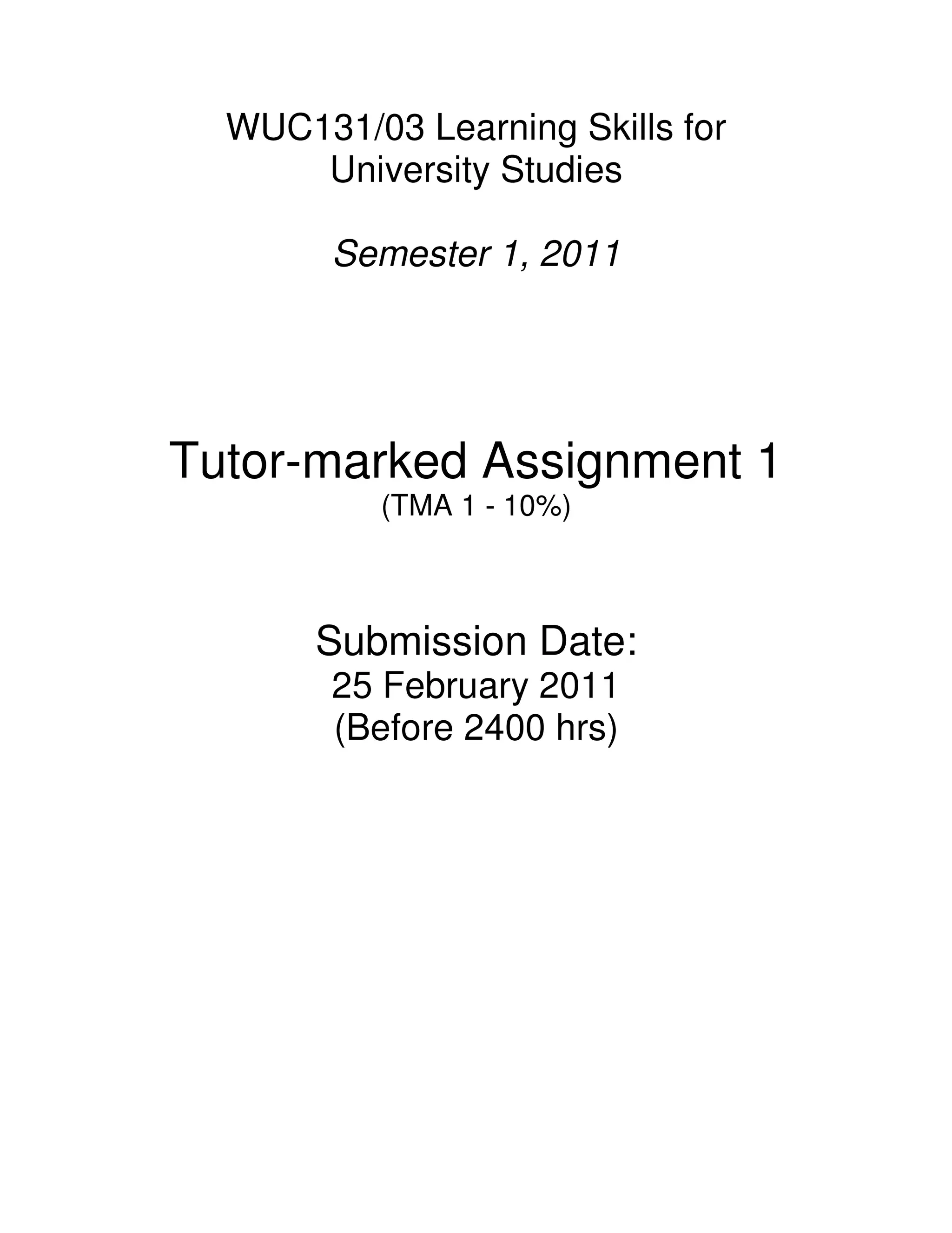 Tutor marked assignments-january-2011 | PDF