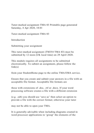 Tutor-marked assignment TMA 03 Printable page generated Saturd.docx | Computing | Technology ...