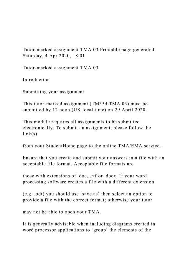 Tutor-marked assignment TMA 03 Printable page generated Saturd.docx ...