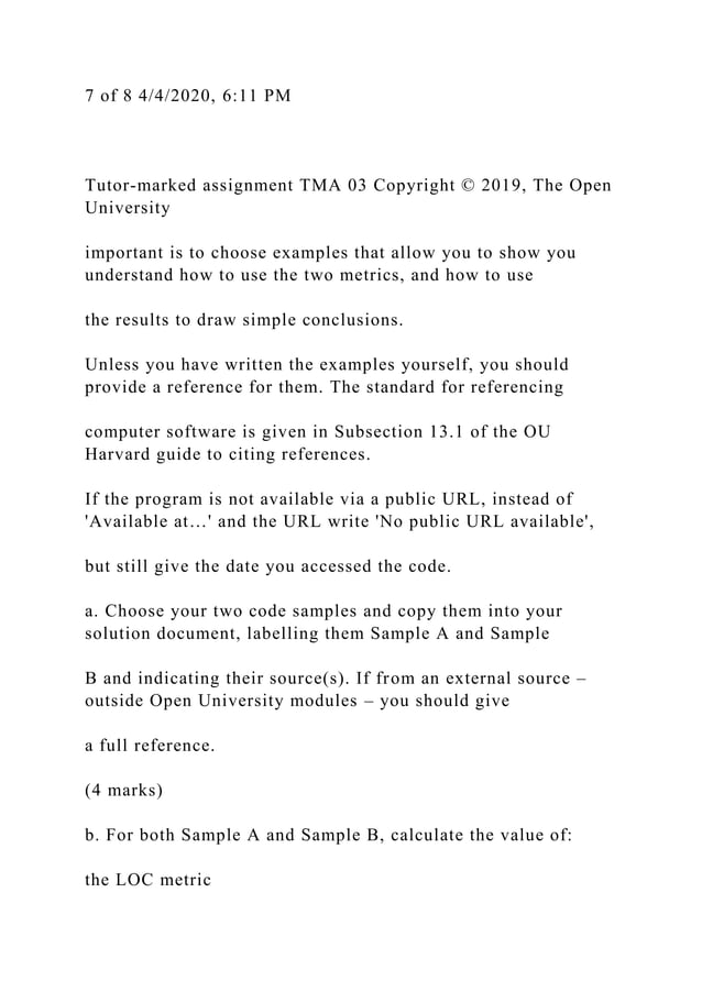 Tutor-marked assignment TMA 03 Printable page generated Saturd.docx ...