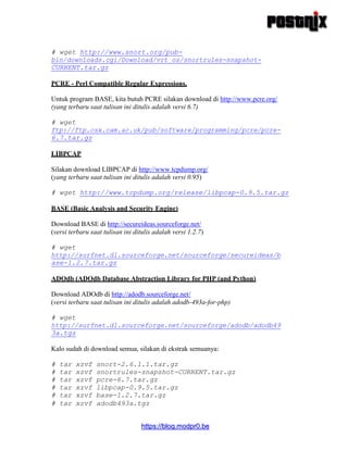 Tutorial Membangun SNORT Integrasi Terhadap MySQL dan BASE | PDF
