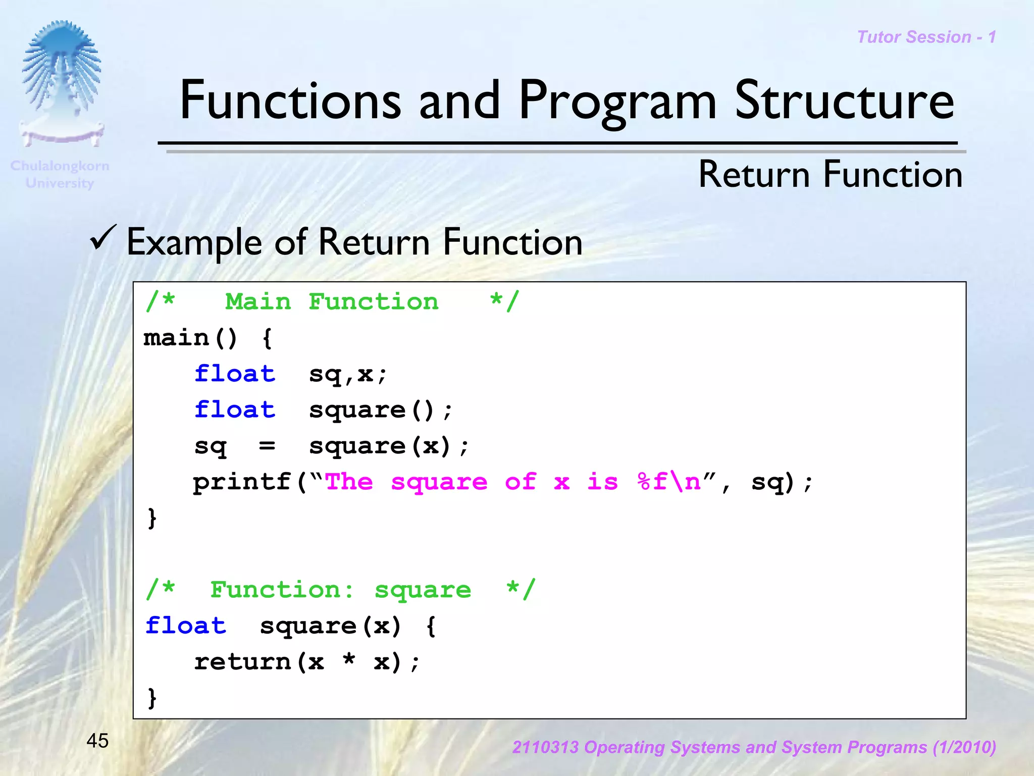 SysProg-Tutor 01 Introduction to C Programming Language | PPT