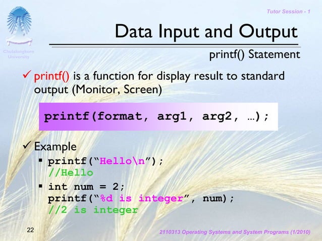 SysProg-Tutor 01 Introduction to C Programming Language | PPT