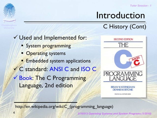 SysProg-Tutor 01 Introduction to C Programming Language | PPT