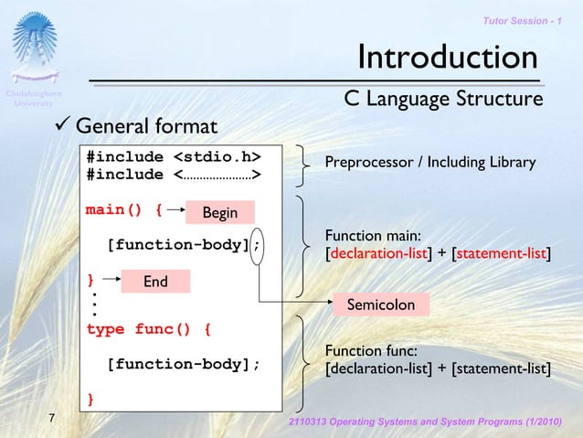 SysProg-Tutor 01 Introduction to C Programming Language | PPT