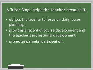Tutor blogs 101 | PPT