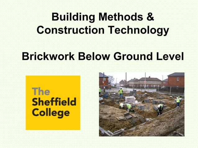 Tutor brickwork below ground level | PPT | Civil Engineering Industry ...